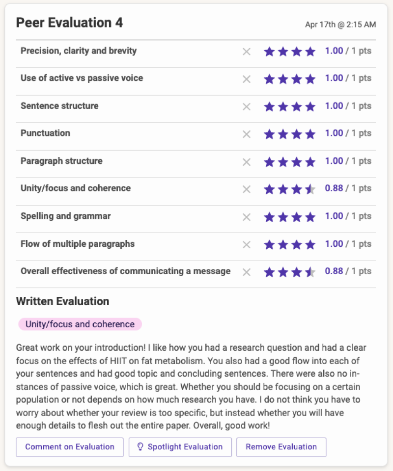 Kritik - How to Address Ineffective Feedback in Peer Assessment